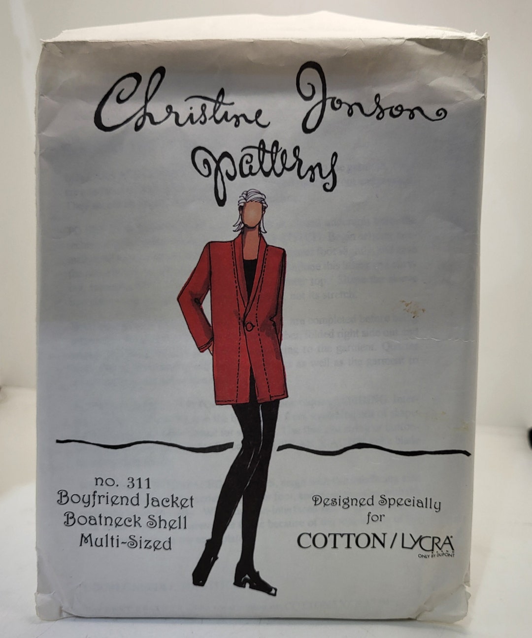 Unique 311 1998 Vintage Sewing Pattern Christine Jonson Boyfriend ...