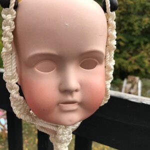 Macabre Porcelain Antique Style Doll Head in Macrame Planter - Etsy