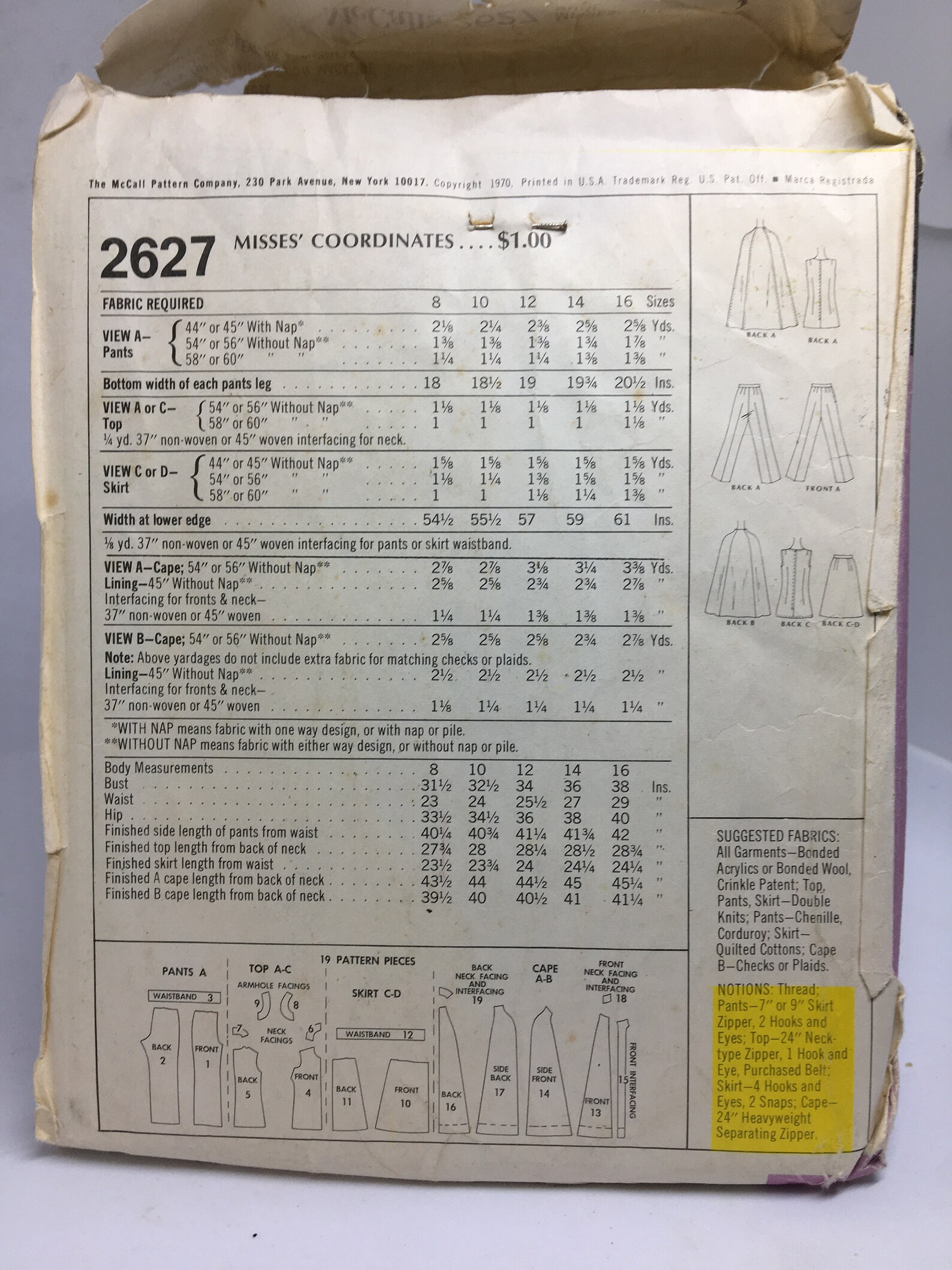 2627 McCall's 1970 Vintage Sewing Pattern Misses' | Etsy