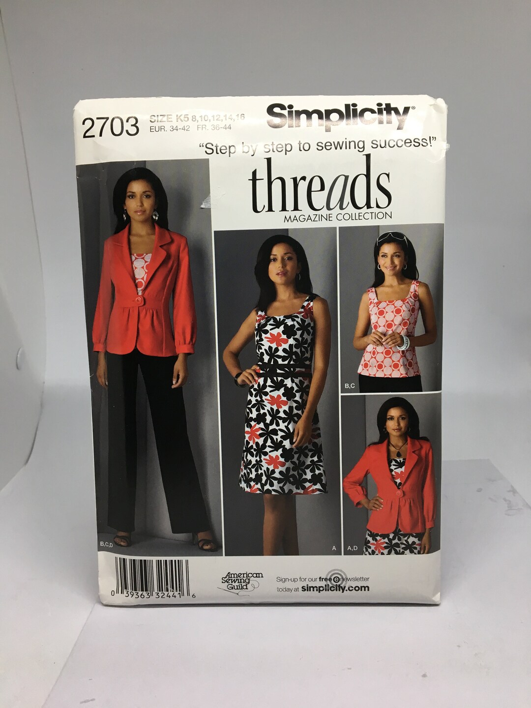 2703 Simplicity Threads 2009 Vintage Sewing Pattern Misses' Jacket ...