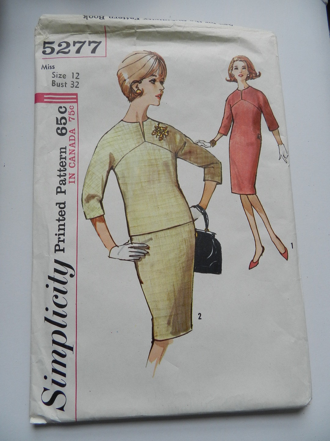5277 Simplicity 1963 Vintage Sewing Pattern Misses' One-piece and Two ...