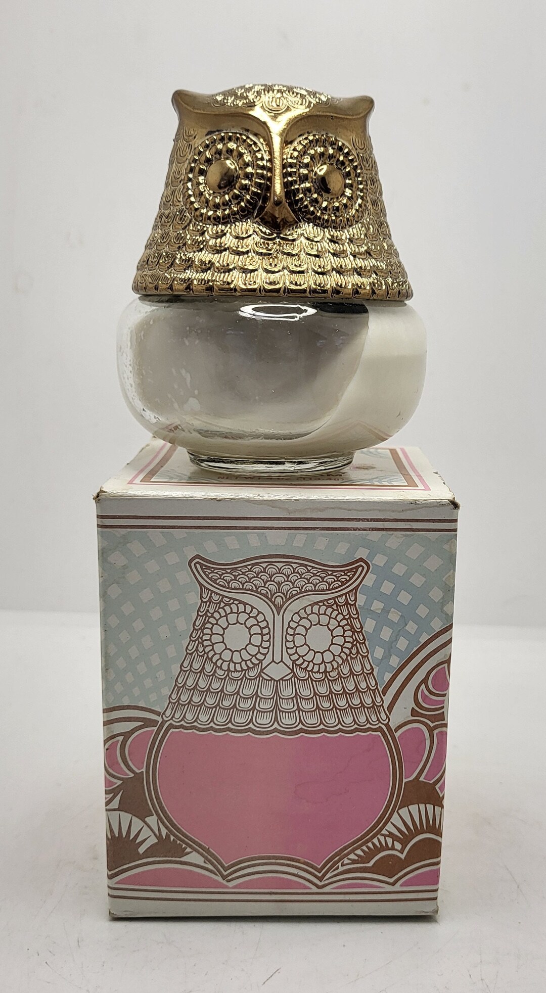 Vtg Avon Owl Fancy Skin Beauty Day Cream Collectible Avon Lidded Jar ...