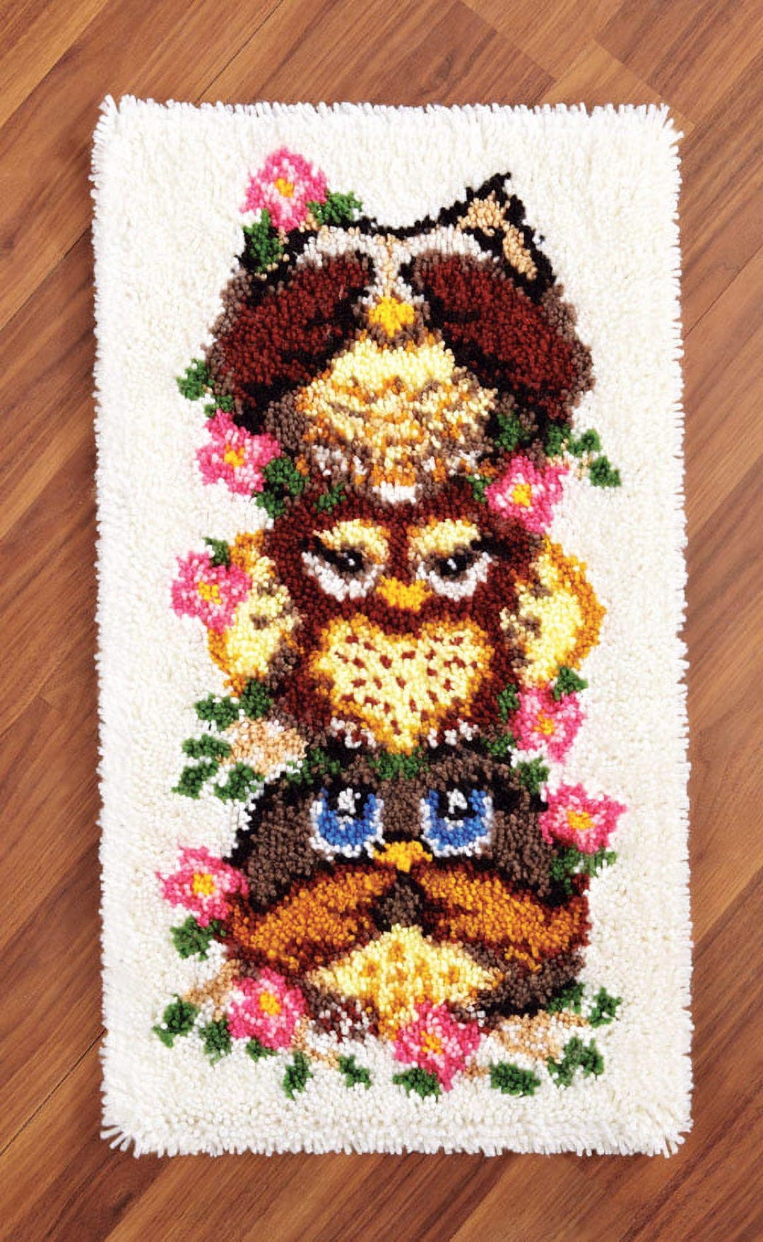 Mary Maxim No. 18567 Stacked Owls Rug Kit Size 16 X 31 Approx. - Etsy