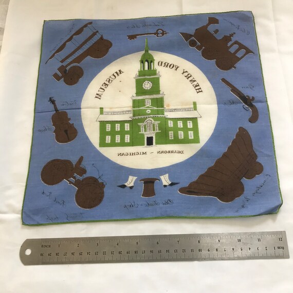 Vintage Tammis Keefe Henry Ford Museum hanky hankie h… - Gem