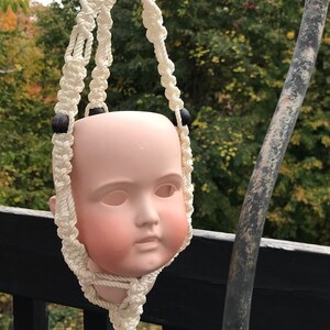 Macabre Porcelain Antique Style Doll Head in Macrame Planter - Etsy