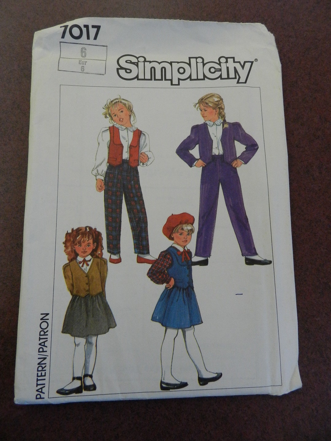 7017 Simplicity 1985 Vintage Pattern Size 6 Childs - Etsy