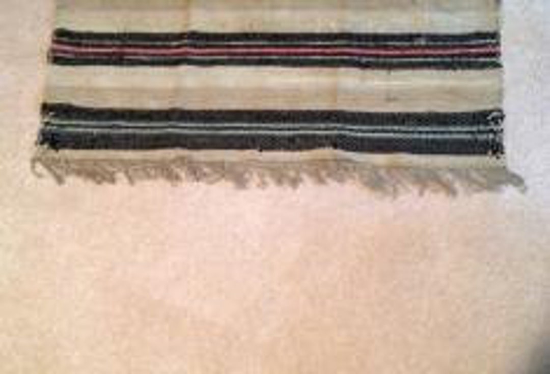 Antique Rag Rug With Fringe - Etsy