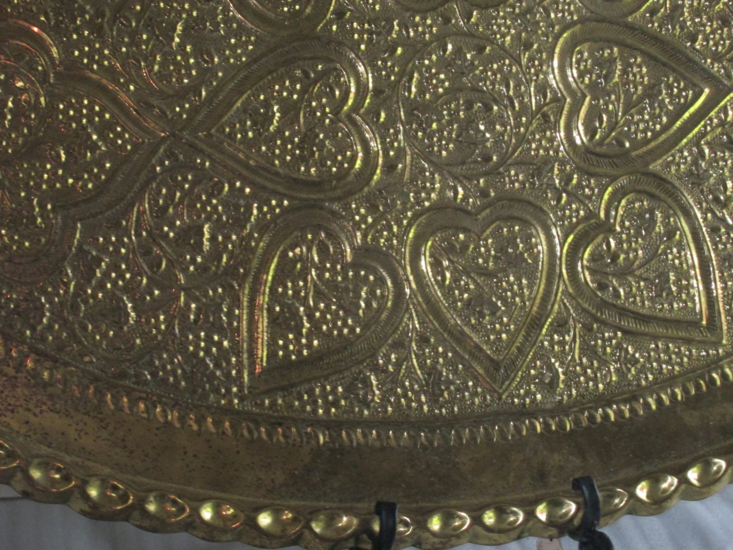 Extra Large Vintage Brass Heart Tray - Etsy
