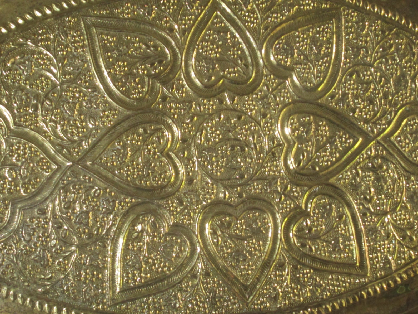 Extra Large Vintage Brass Heart Tray - Etsy