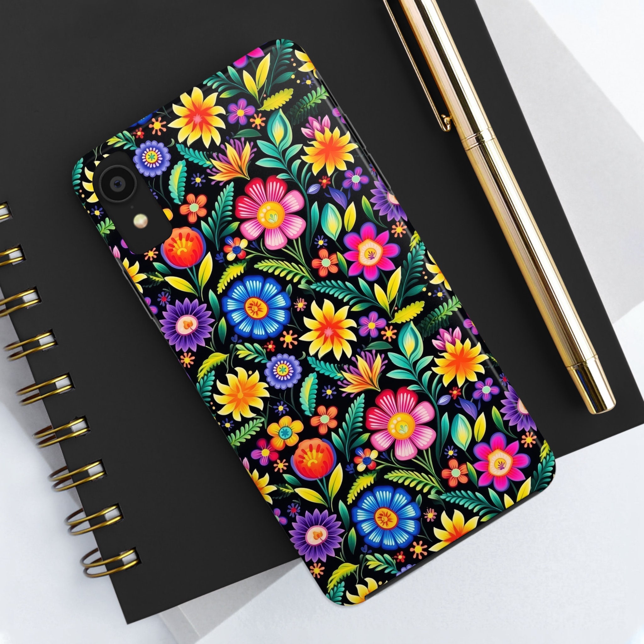 Colorful Mexican Style Floral Art Pattern on a Tough Dual Layer Phone ...