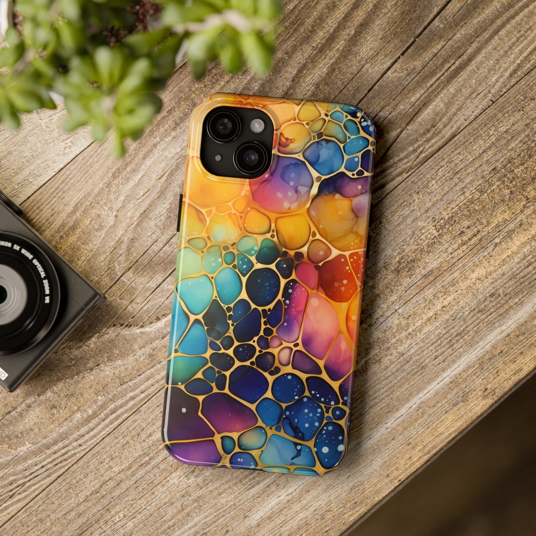 Bright and Colorful Rainbow Speckled Ink Blobs Printed on a Tough Dual ...