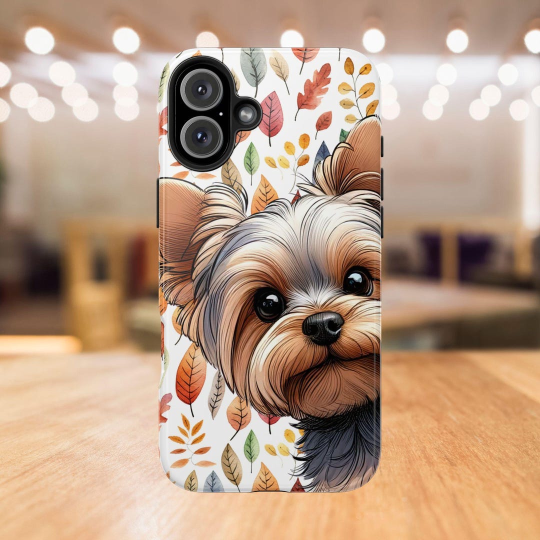 Yorkshire Terrier Phone Case, Fall Design, Dual Layer - Etsy