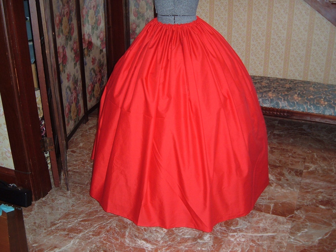 Red Skirt - Civil War Pirate Wench SKIRT - Renaissance Victorian ...