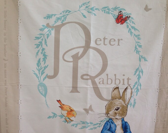 Peter Rabbit Beatrix Potter Cot Panel, 35" X 44", 90cm X 112cm, Light ...