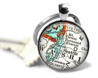 Boston Keychain Custom Boston Map Key Chain Customized Mens | Etsy