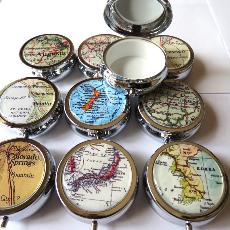 Pill With Map on It - Etsy