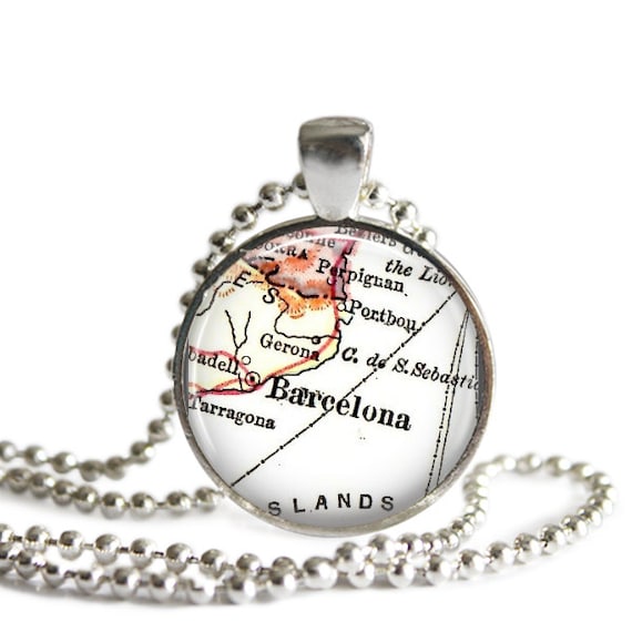 Personalized Jewelry Barcelona Necklace Pendant Charm: Spain - Etsy