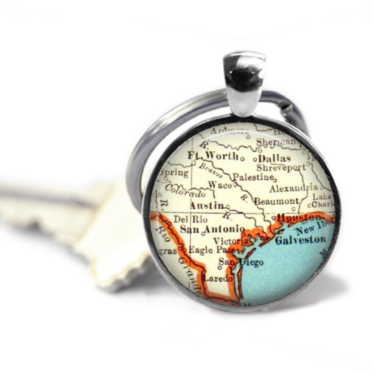 Texas Map Charm Texas Jewelry Map Necklace Pendant Austin - Etsy