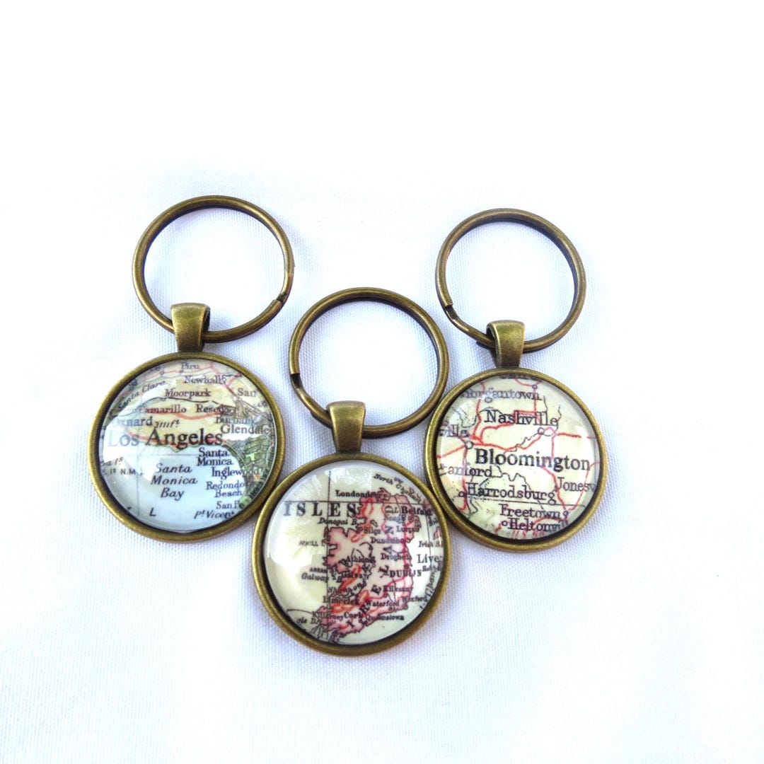 Custom Map Keychain - Custom Personalized Location Gift - Personalized ...