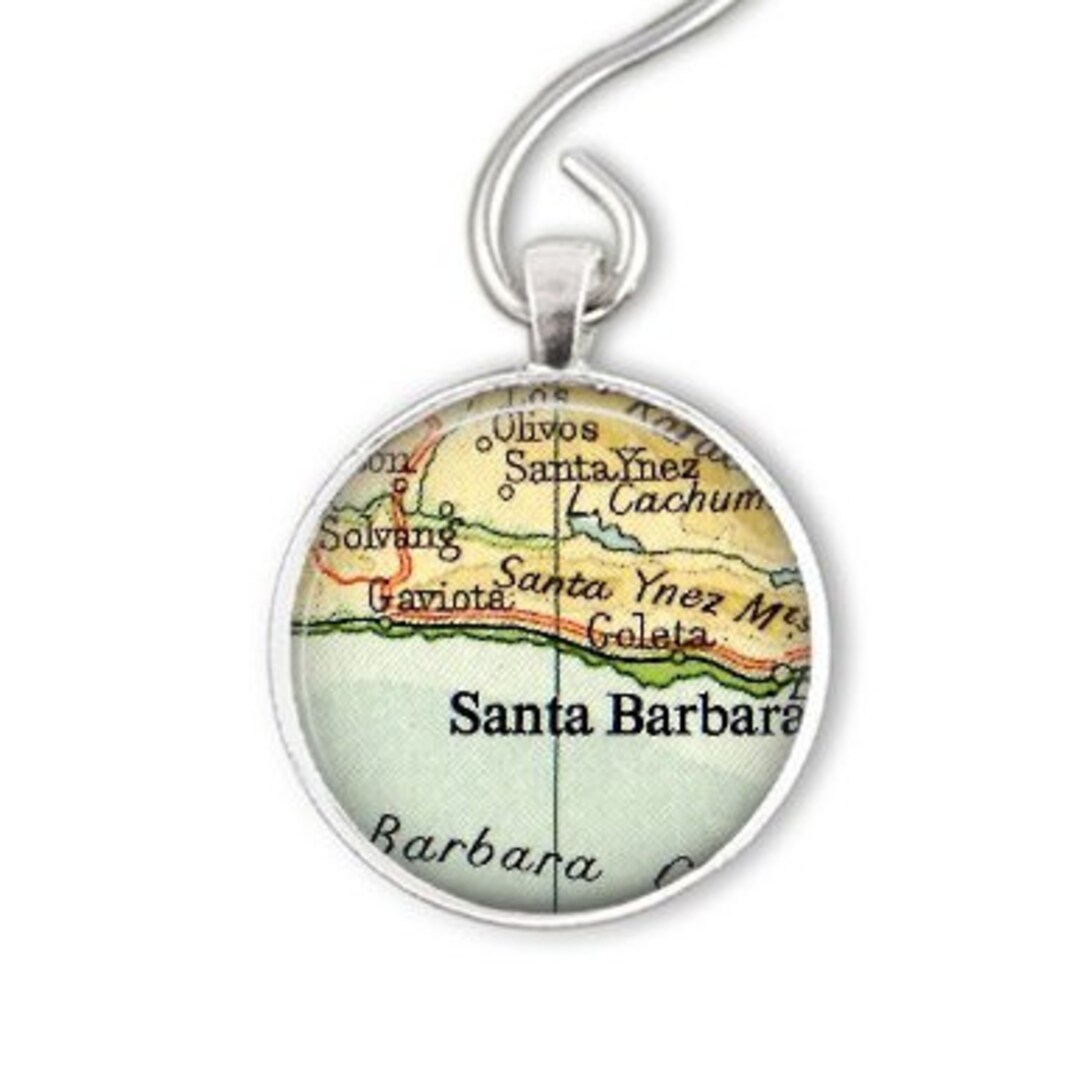Santa Barbara Map Ornament, University College Gift, Santa Barbara ...