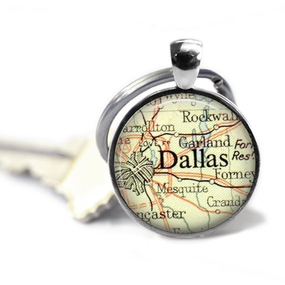 Dallas Texas Keychain Map Keychain for Men Husband Gift - Etsy