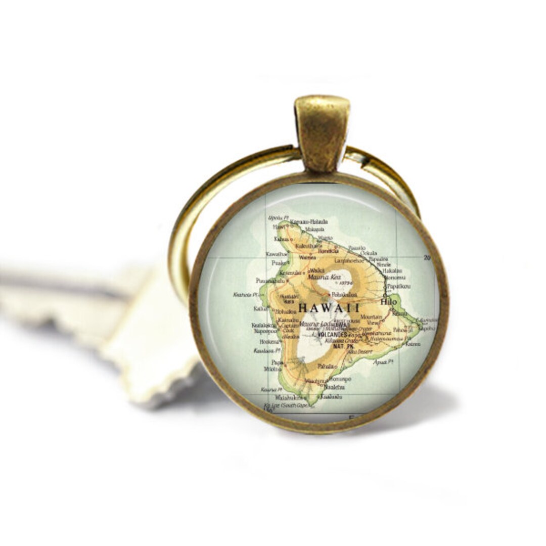 Hawaii Big Island Keychain Hawaii Map Keychain Key Chain for - Etsy