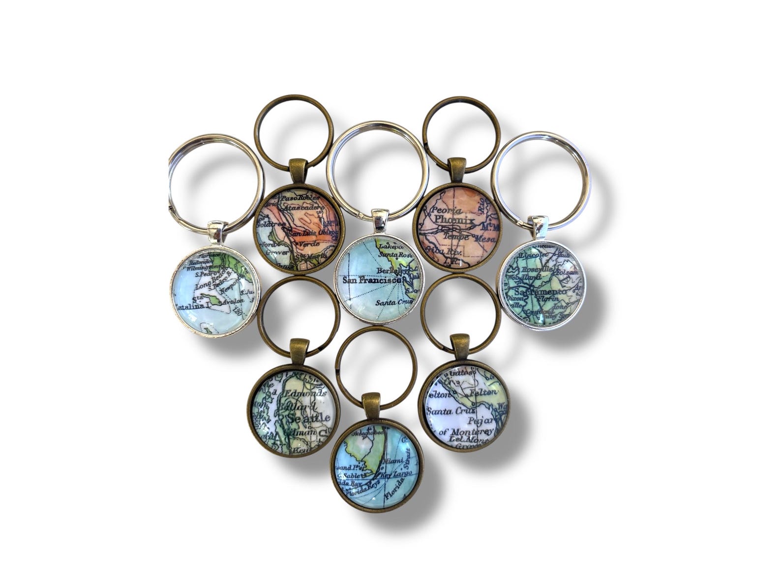 Personalized Map Keychain, Custom Keychains, Fathers Day, Mens Gift ...