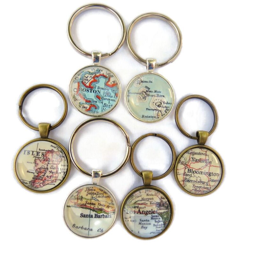 Personalized Map Keychain, Custom Keychains, Fathers Day, Mens Gift ...