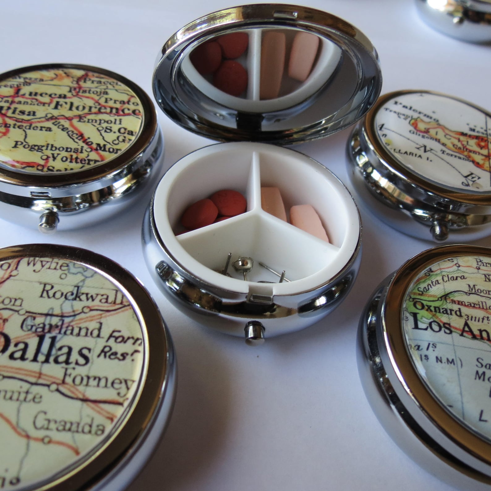 Pill Travel Case, Pill Container, Tin Box, Gift for Mom, Stash Box, Custom Pill Case, Mother ...