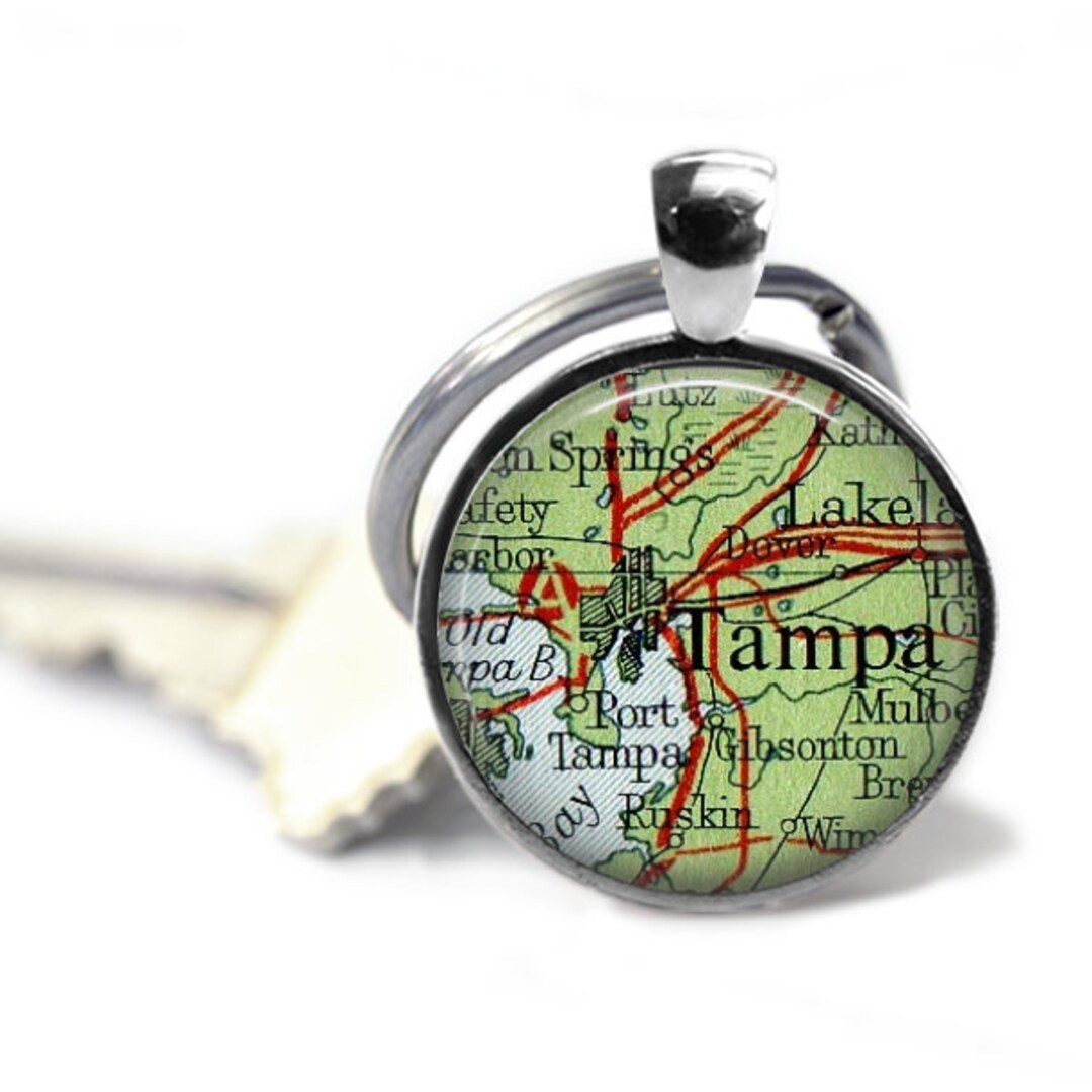 Tampa, Florida Jewelry, Map Necklace Pendant Charm, Florida Map Charms ...