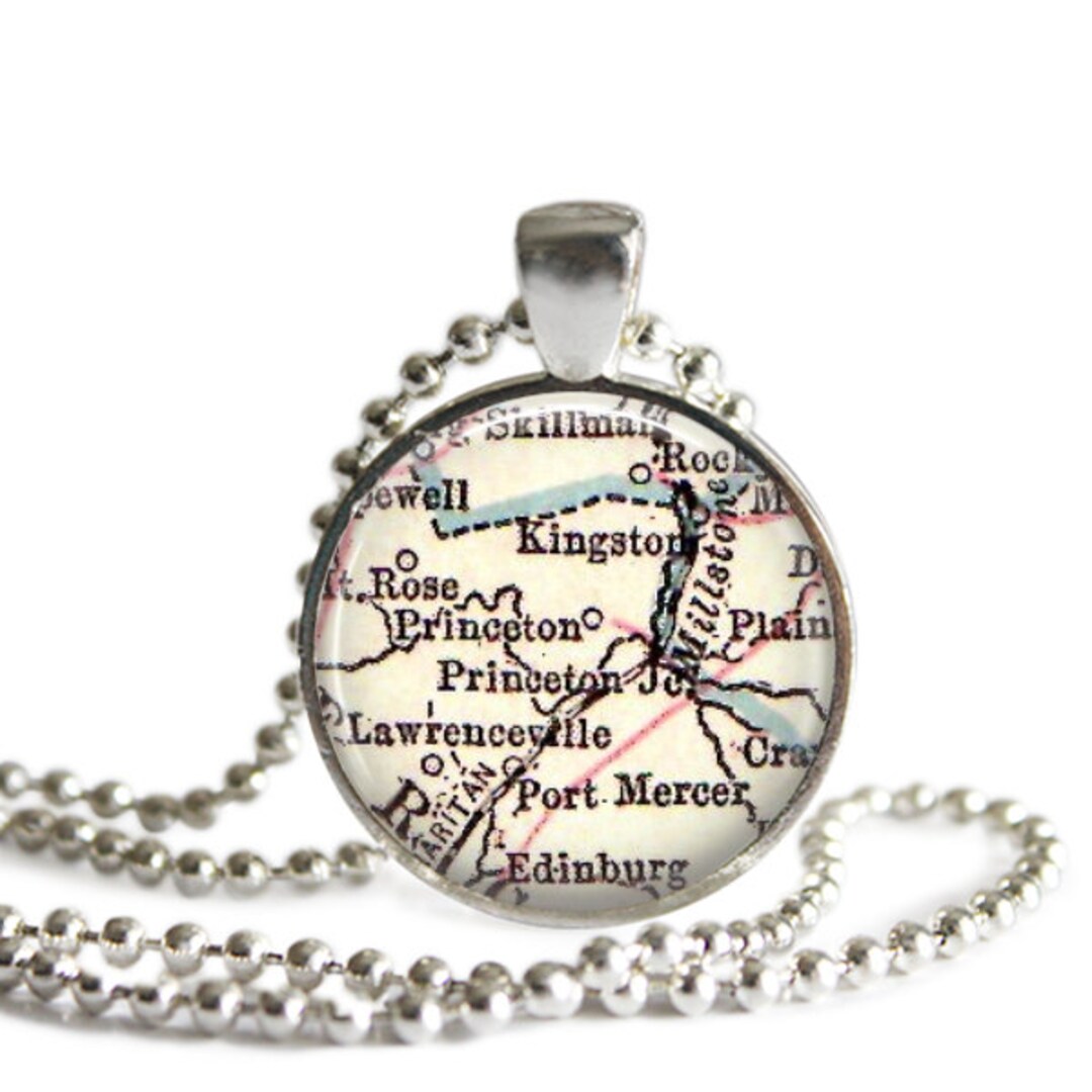 Princeton Map Pendant Necklace, Graduation Gift - Etsy