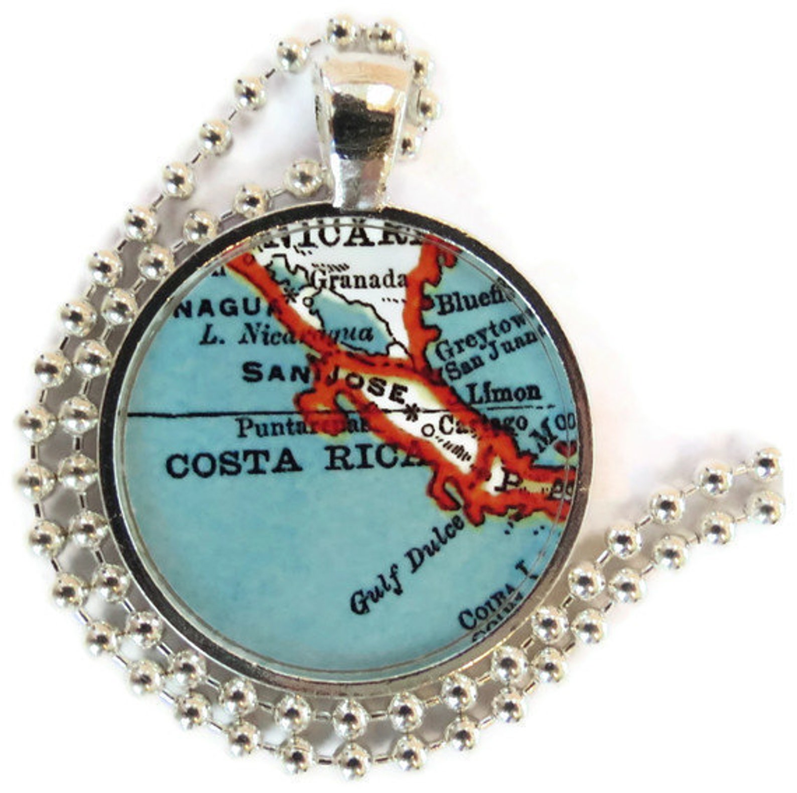 Costa Rica Map Pendant Charm Picture Pendant Photo Pendant - Etsy