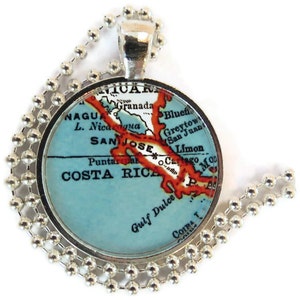 Costa Rica Map Pendant Charm, Picture Pendant, Photo Pendant, Mother ...