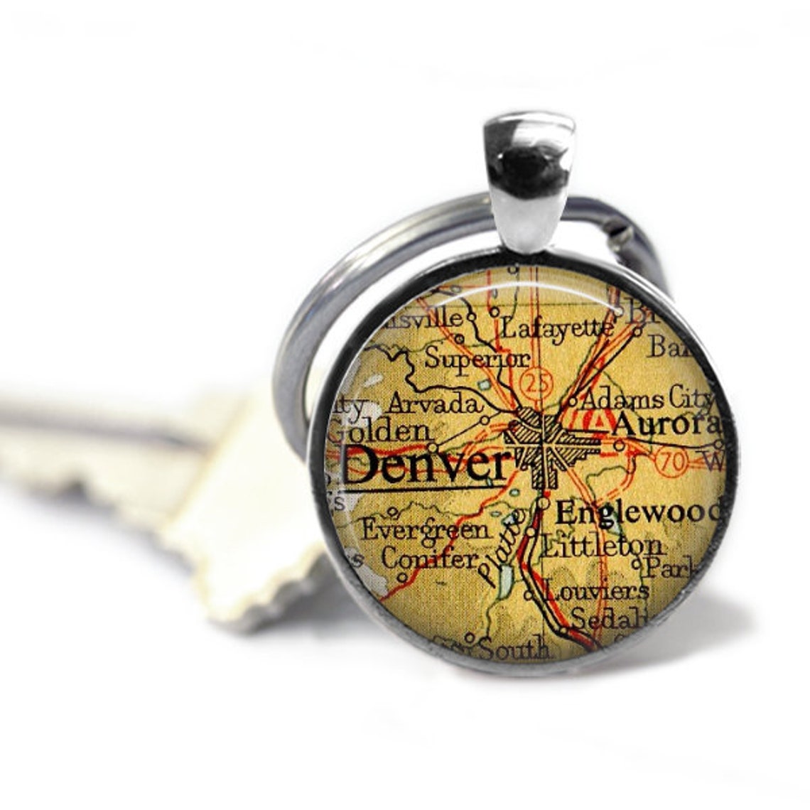 Denver Colorado Keychain Colorado Map Keychains Gift for - Etsy