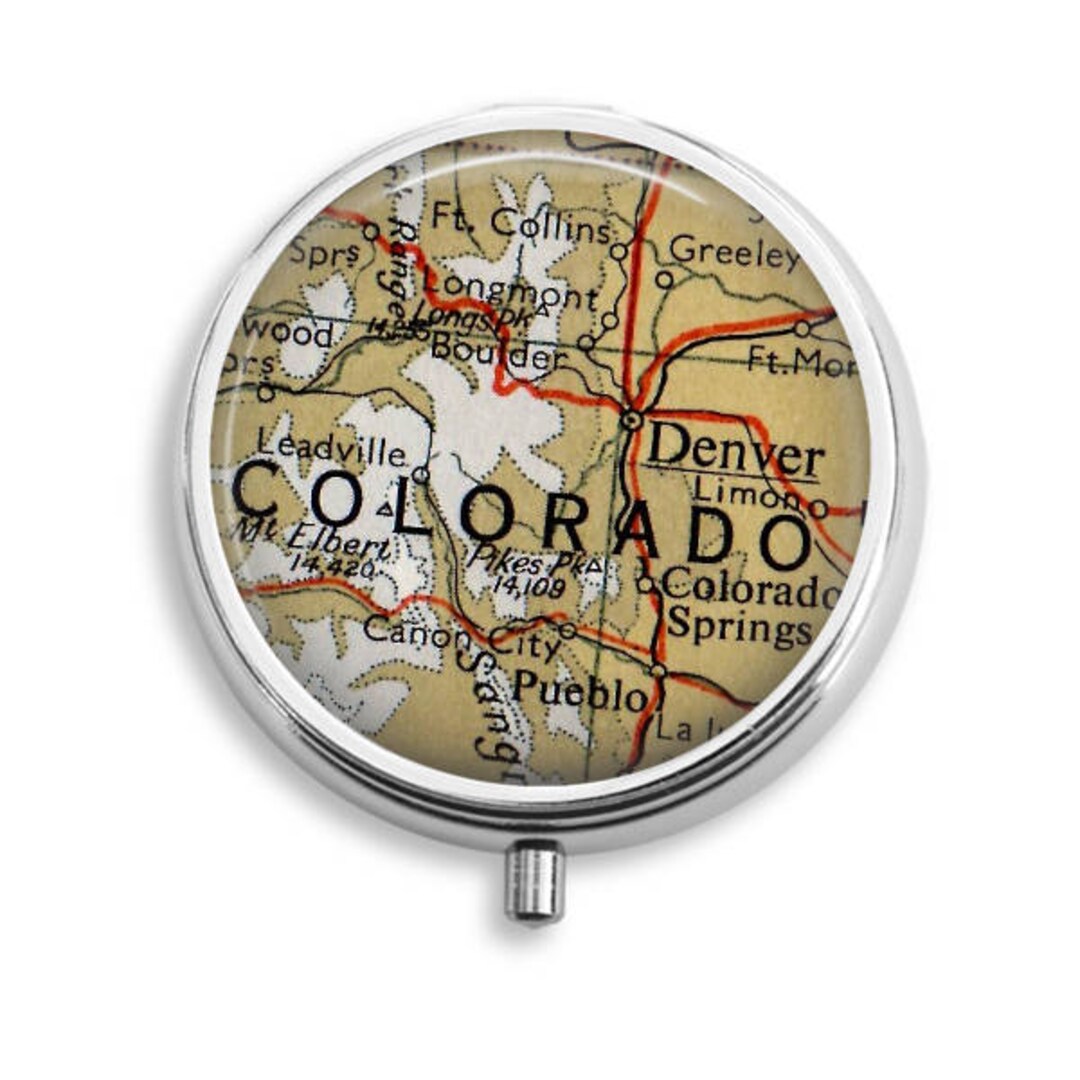 Colorado Map Pill Box for Men or Women, Custom Handmade Gift Idea ...