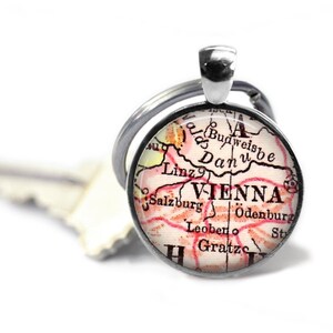 Vienna, Austria Map Necklace, Austrian Necklace Charm, Vienna Map ...