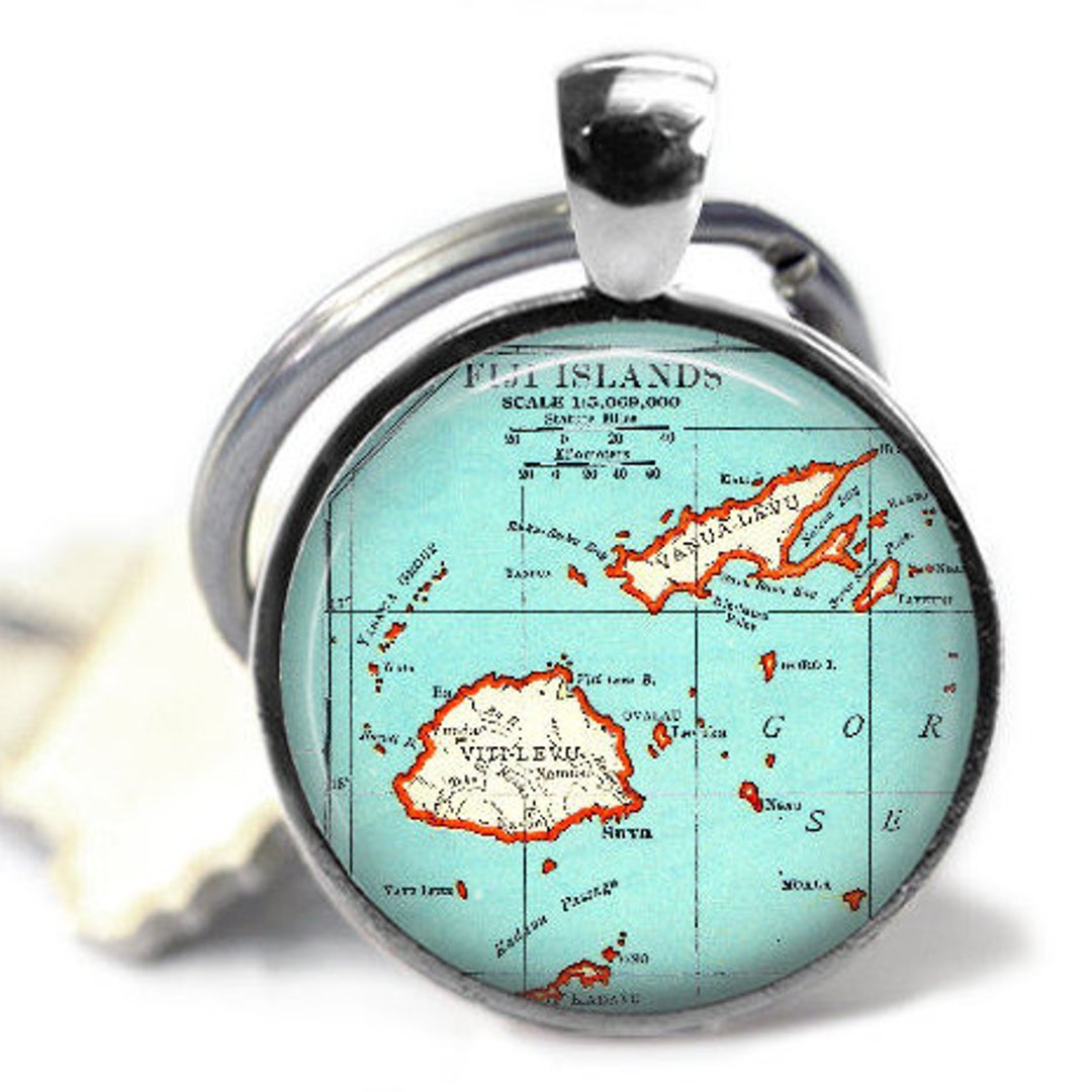 Fiji Islands Map Keychain - Fiji Travel Gift - Etsy