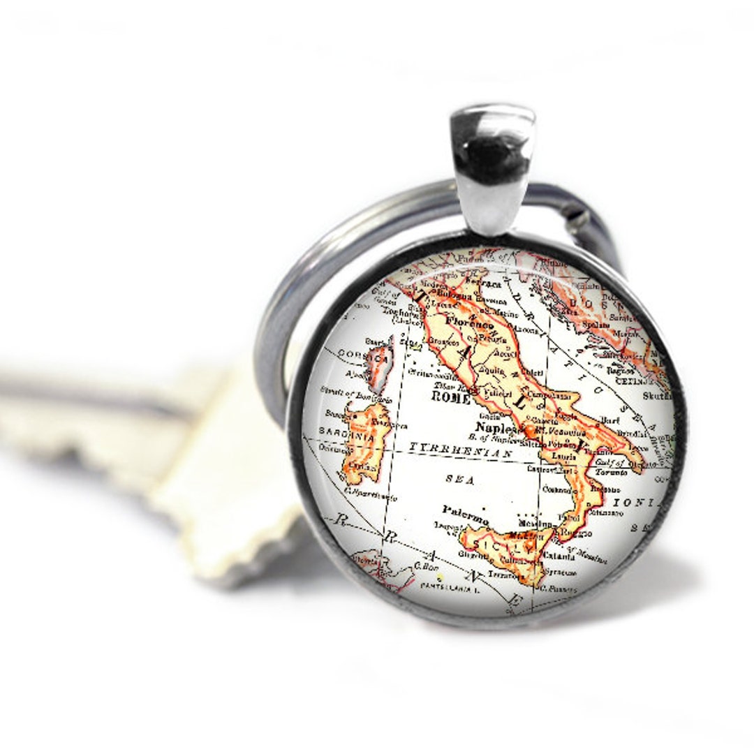 Vintage Italy Map Pendant Charm, Italian Map Jewelry, Italy Map ...