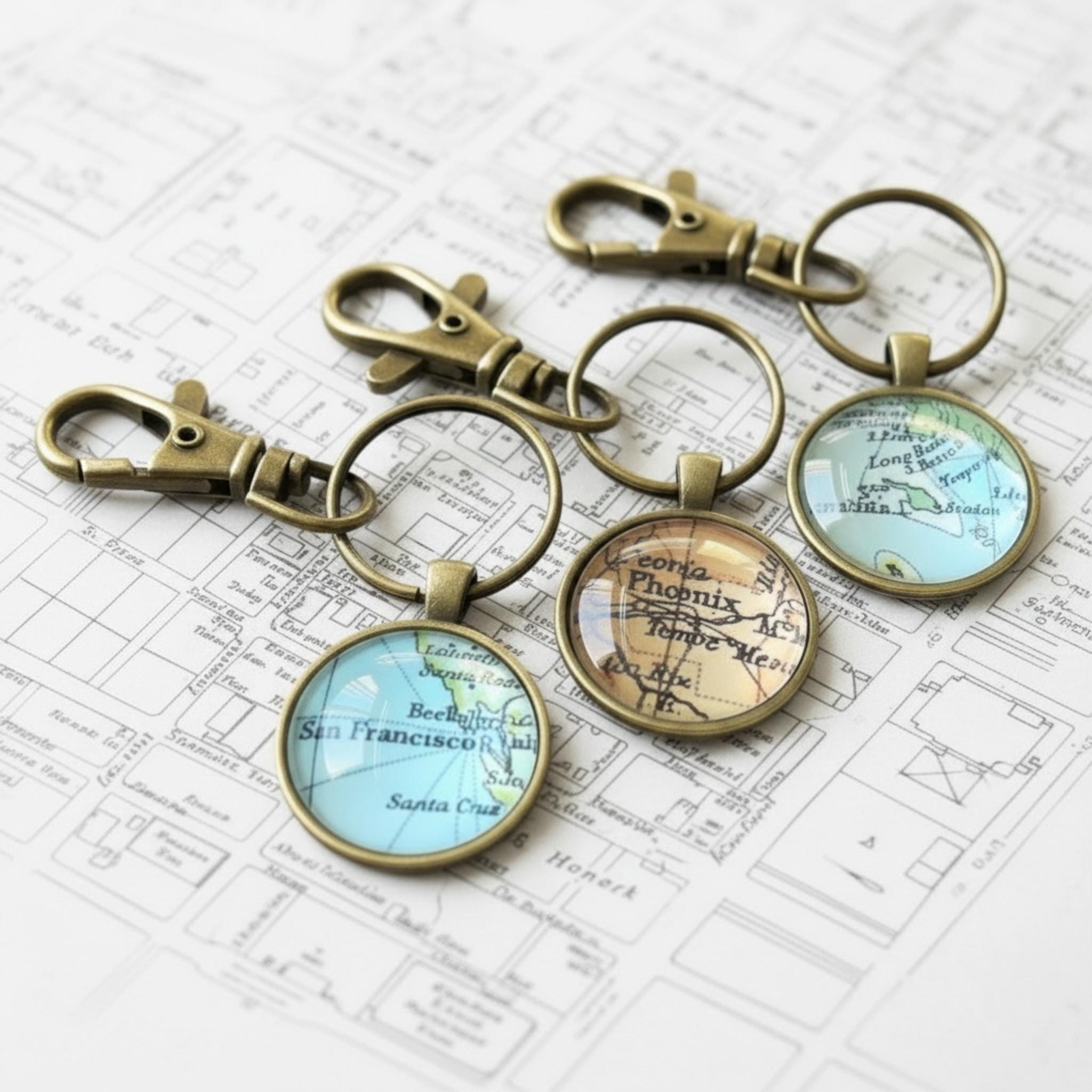 Personalized Map Keychain, Custom Keychains, Fathers Day, Mens Gift ...