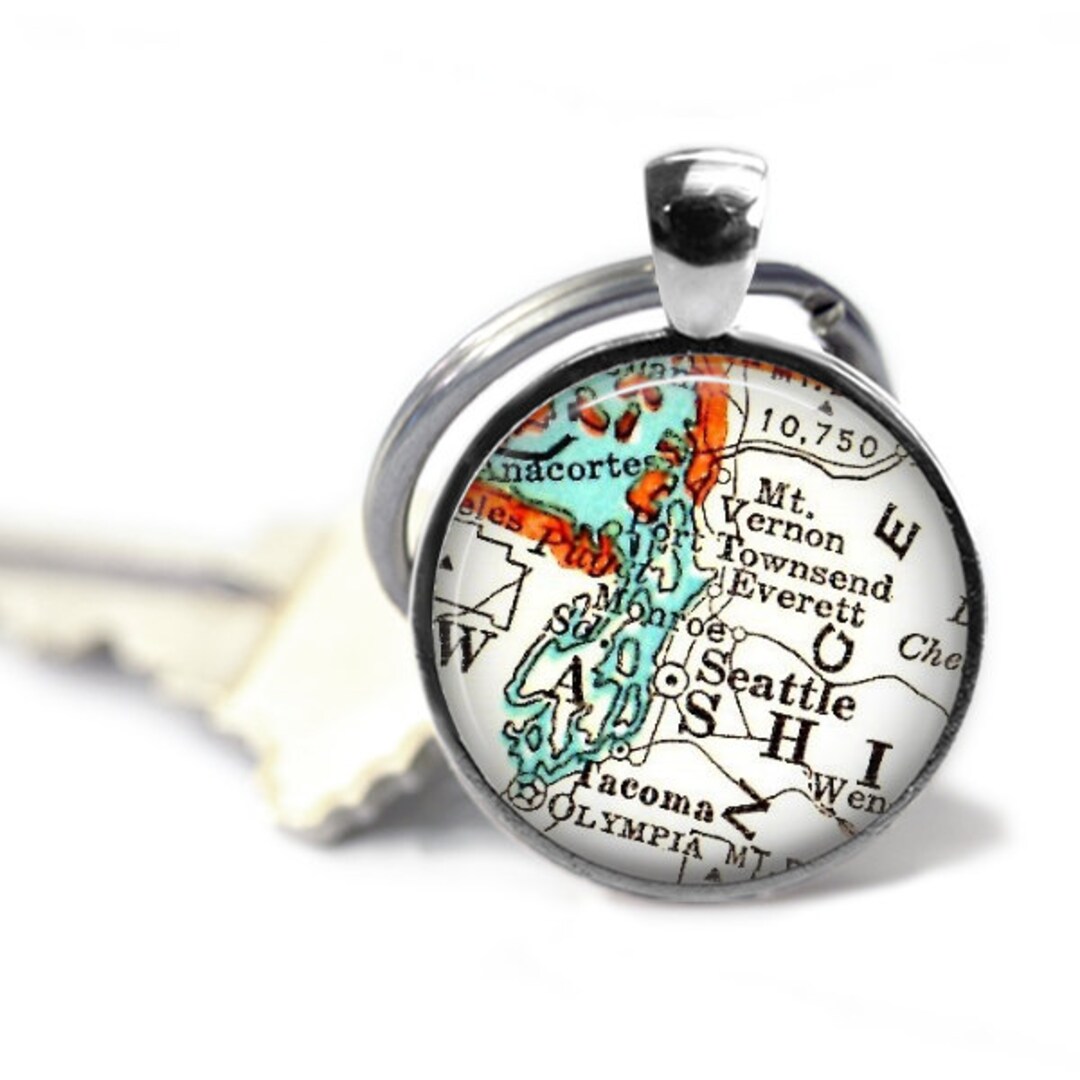 Seattle Map Keychain: Personalized Washington Gift - Etsy