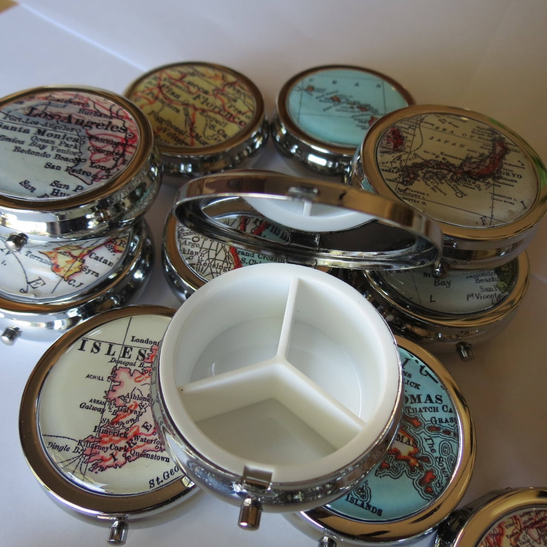 Custom Map Pill Box: Personalized Travel Pill Case - Etsy