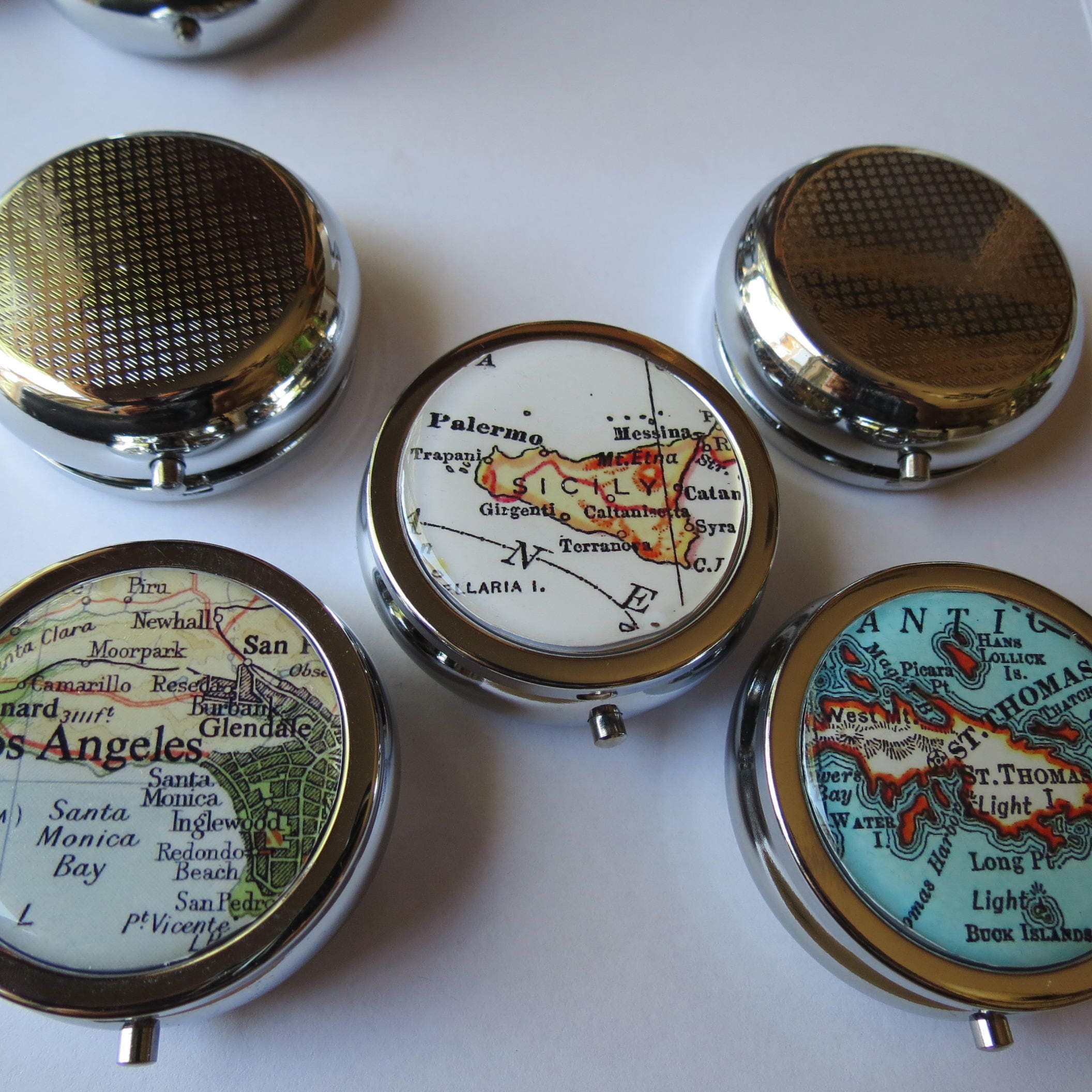 Personalized Pill Case, Round Pill Box, Gift for Girlfriend, Pill Cases ...