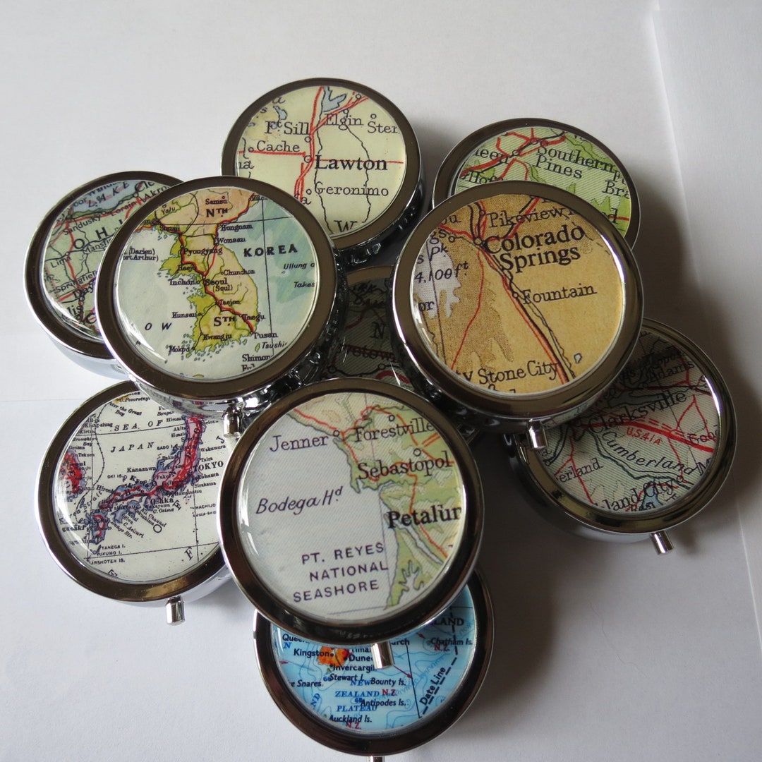 Unique Map Pill Case Personalized With Your Selected City, State or ...