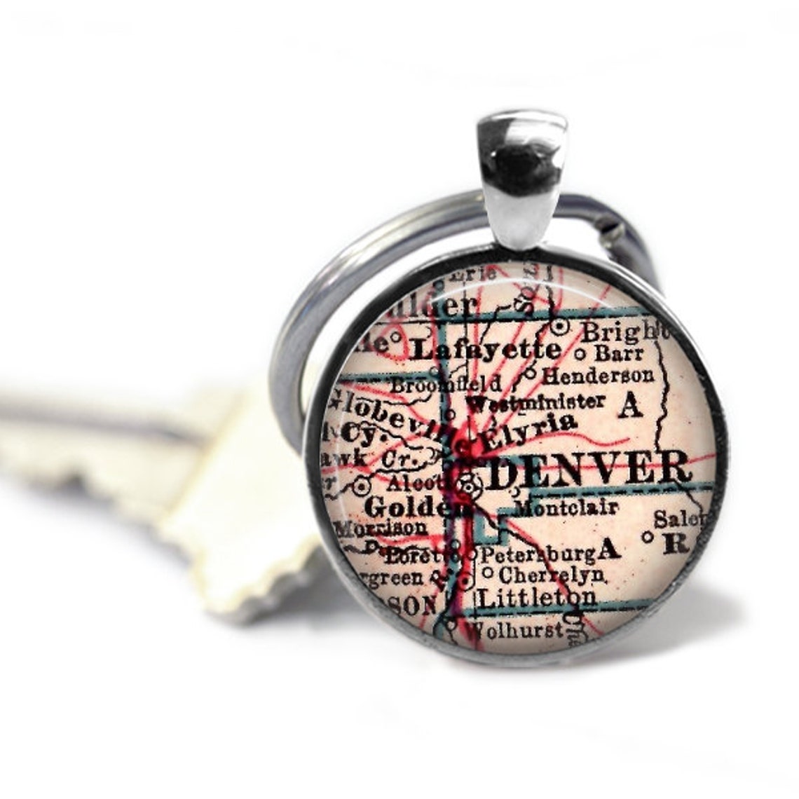 Denver Colorado Keychain Colorado Map Keychains Gift for - Etsy