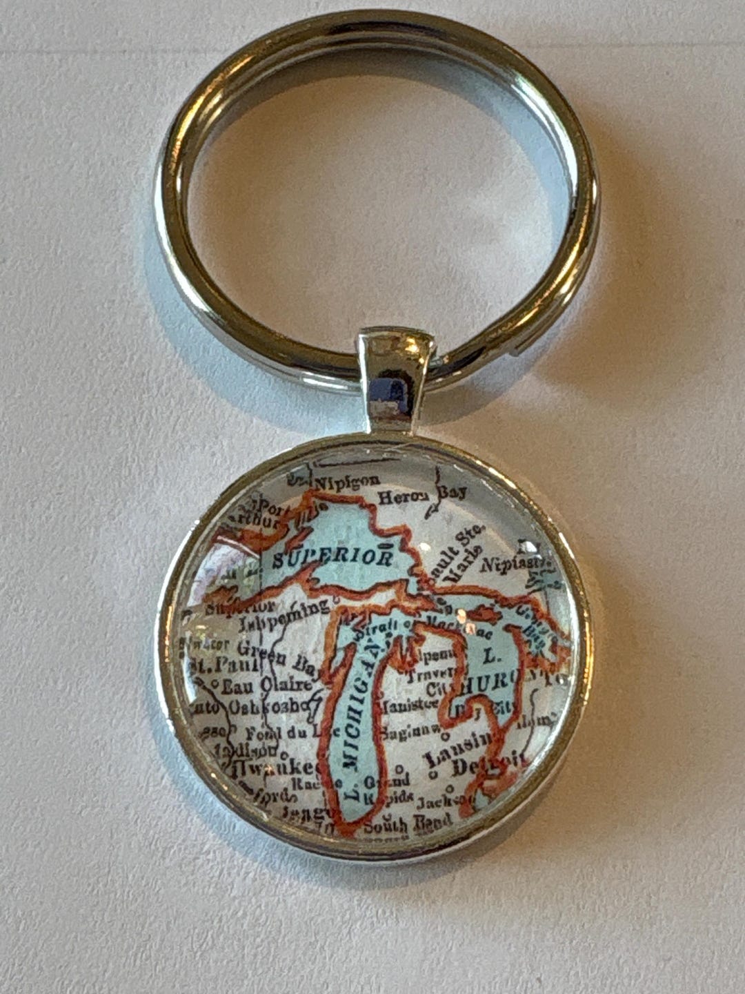 Great Lakes Custom Map Keychain, Michigan Gift, Wisconsin Gift ...