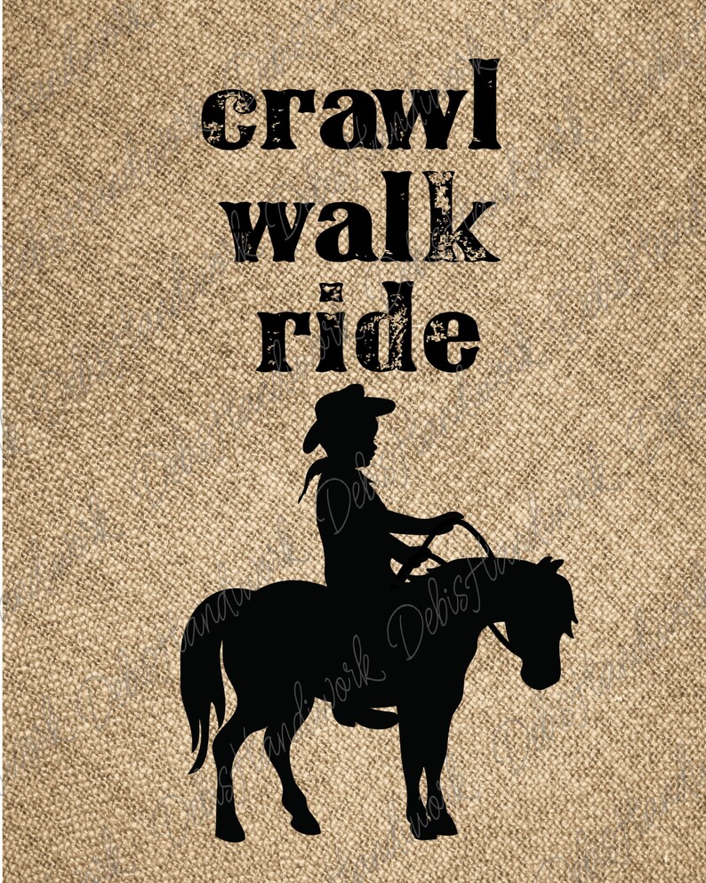 Crawl Walk Ride Cowboy Nursery digital Print Baby Shower - Etsy
