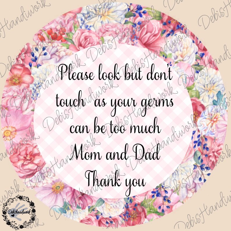 Baby Stroller Sign / Tag Look but Don't Touch Your - Etsy