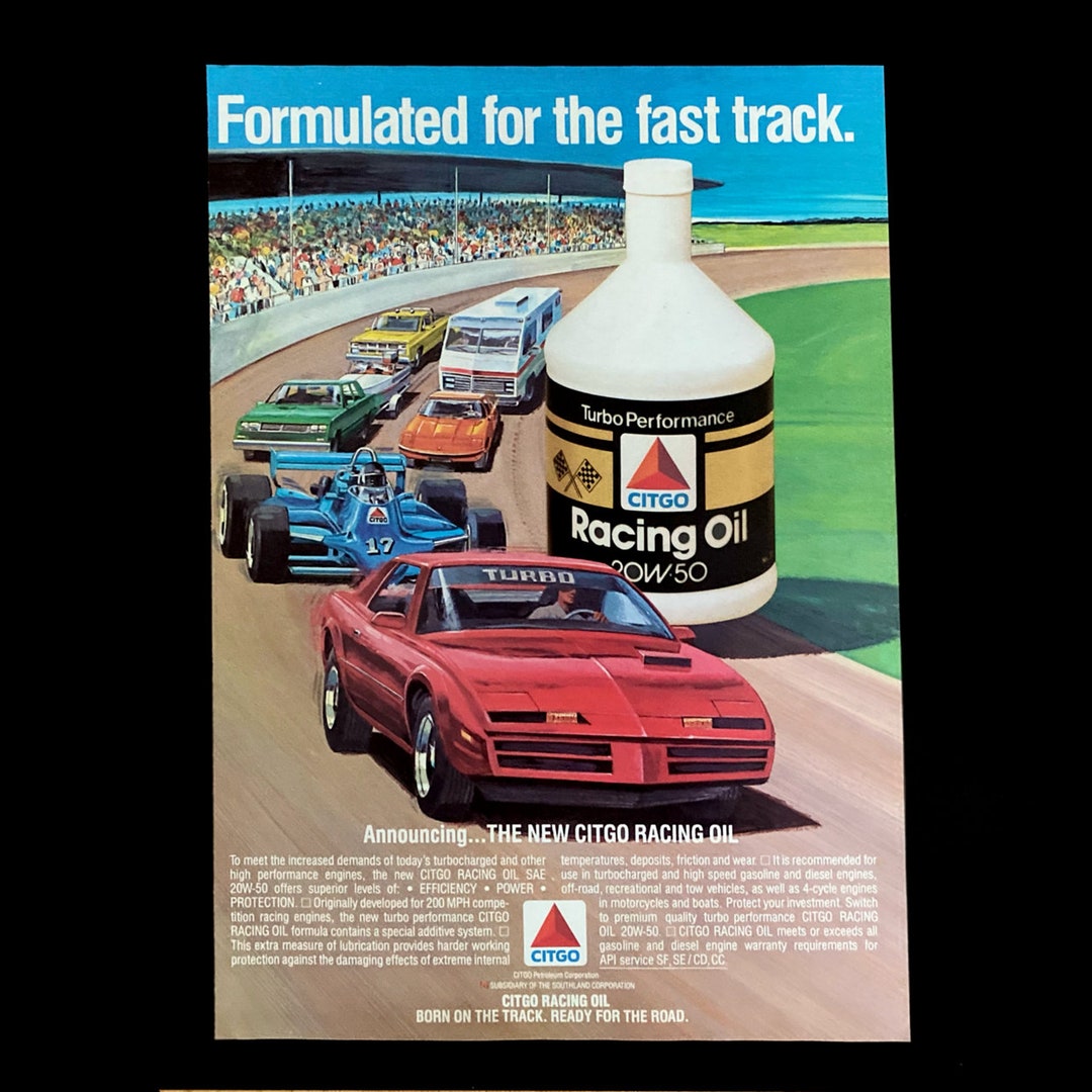 1984 Citgo Racing Oil Original Color Print Ad 8.5 X 11 Vintage Car Ad ...