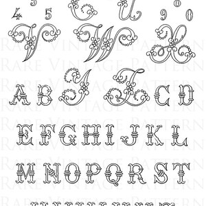 Fancy FRENCH ALPHABET STENCIL A to Z Initials on One A4 Page 5 X Files ...