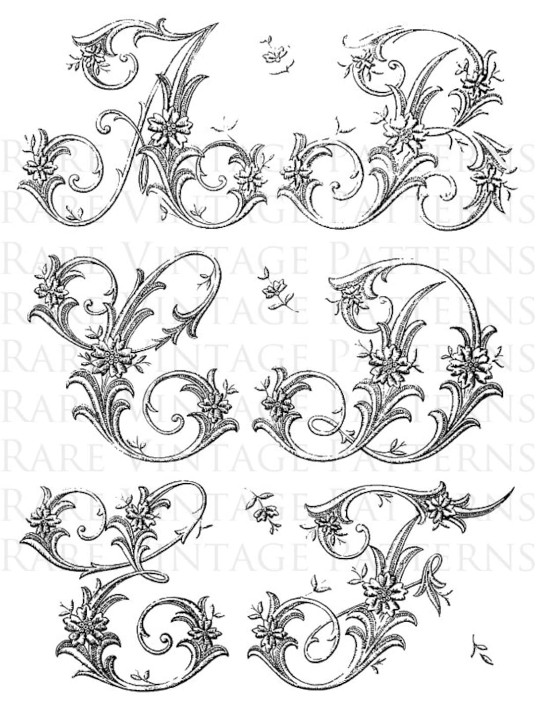 FRENCH ALPHABET #1 LETTERS Stencil Initials A-B-C-D-E-F Jpg Png 5xfiles ...